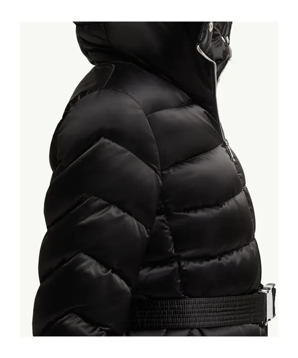 Moncler Short Padded Jacket With Shearling Trim