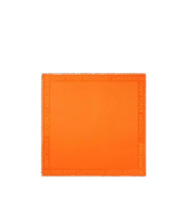 Burberry Rugged Logo Print Jacquard Large Square Towel - Orange