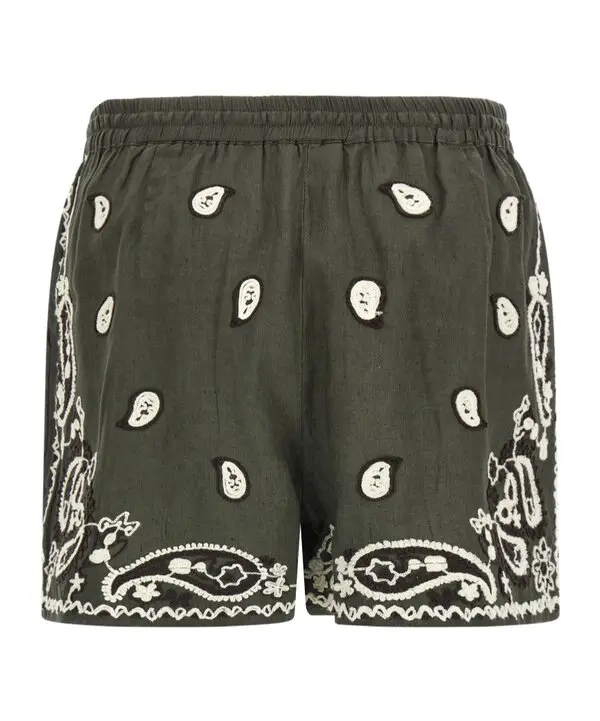 P.a.r.o.s.h Embroidered Linen Shorts