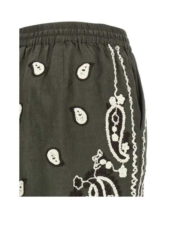 P.a.r.o.s.h Embroidered Linen Shorts