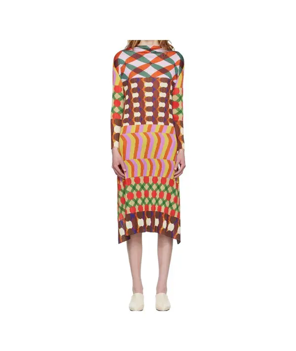 Issey Miyake Printed Pleated Dress - No