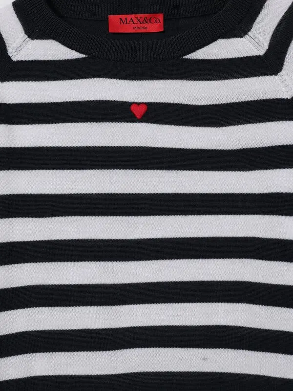 MAXCO. Max&co. Striped Wool Sweatshirt With Heart Detail