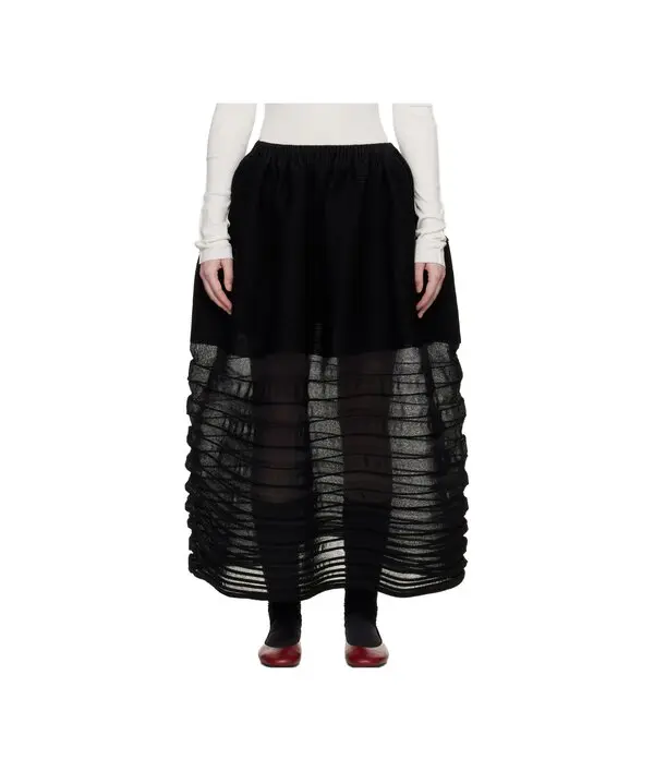 Issey Miyake Moving Knit Skirt - Black