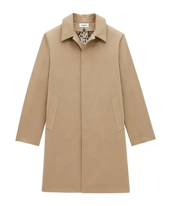 Saint Laurent Gabardine Knee-length Coat - Light Brown