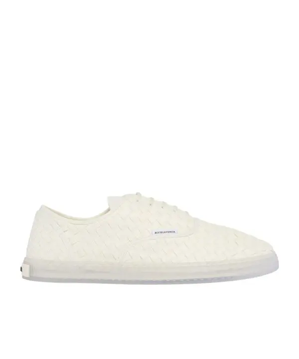 Bottega Veneta Lace-up Woven Sneakers - White
