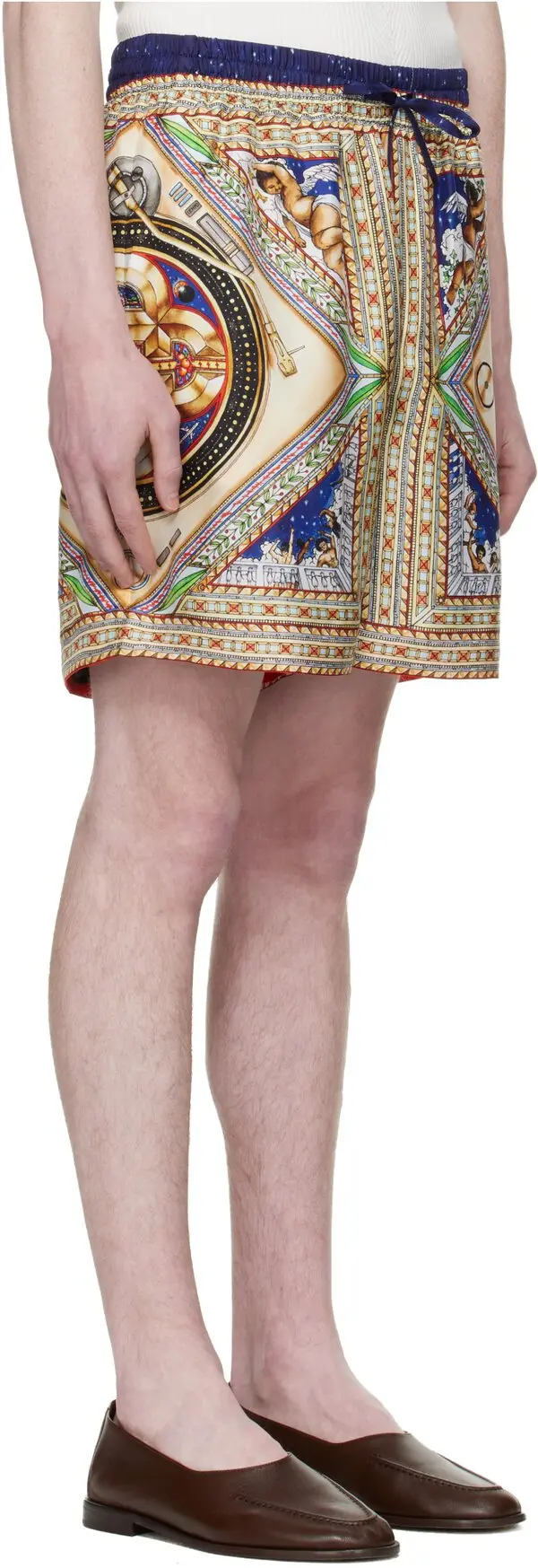 Casablanca Printed Satin Shorts - Nude