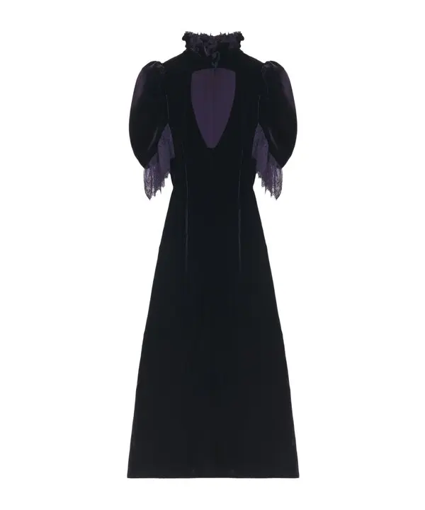 Alexander McQueen Ruffled Velvet Dress
