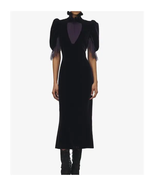 Alexander McQueen Ruffled Velvet Dress