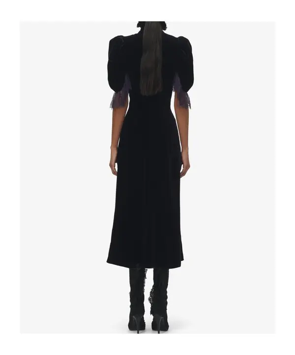 Alexander McQueen Ruffled Velvet Dress
