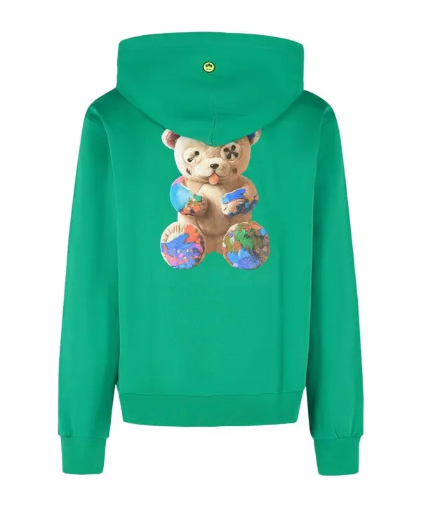 BARROW Bear Print Hoodie - Green