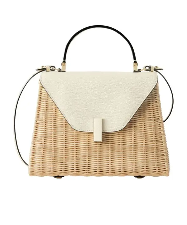 VALEXTRA Iside Wicker Top Handle Medium Bag - Nude