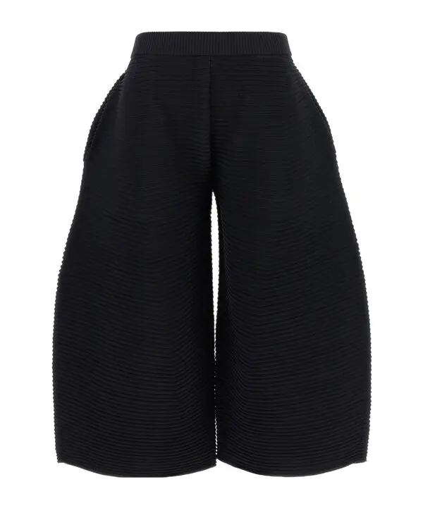 Issey Miyake Corrugated Cropped Knitted Trousers