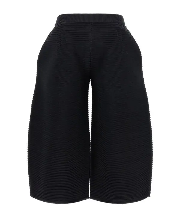 Issey Miyake Corrugated Cropped Knitted Trousers