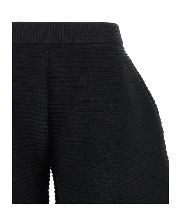 Issey Miyake Corrugated Cropped Knitted Trousers