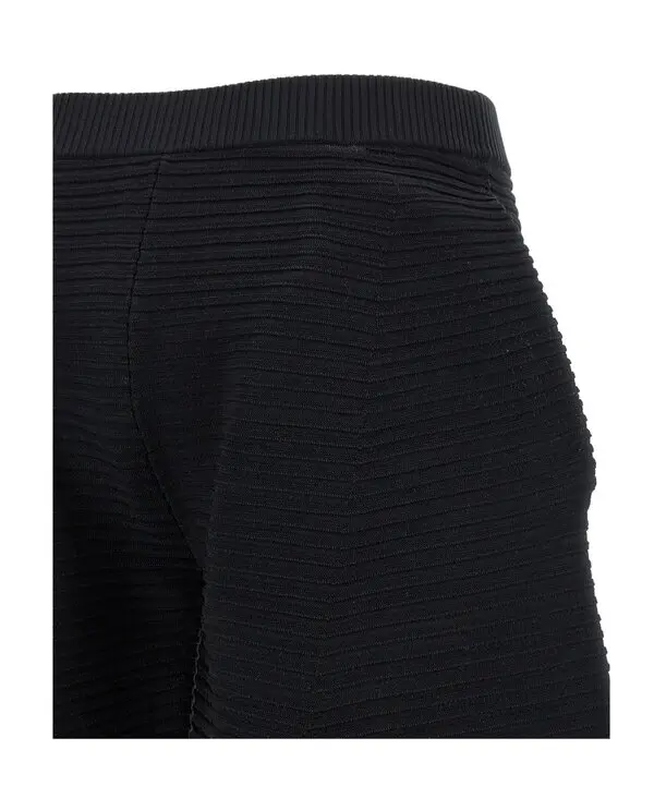 Issey Miyake Corrugated Cropped Knitted Trousers