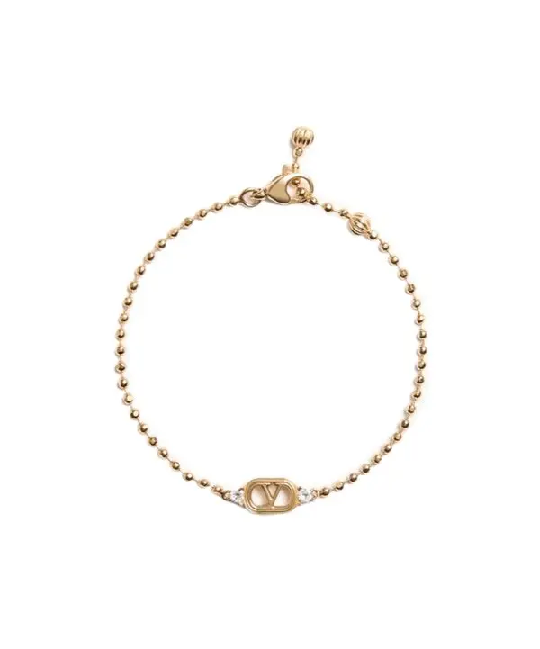 Valentino Garavani Ovalette Crystal Logo Bracelet - Yellow
