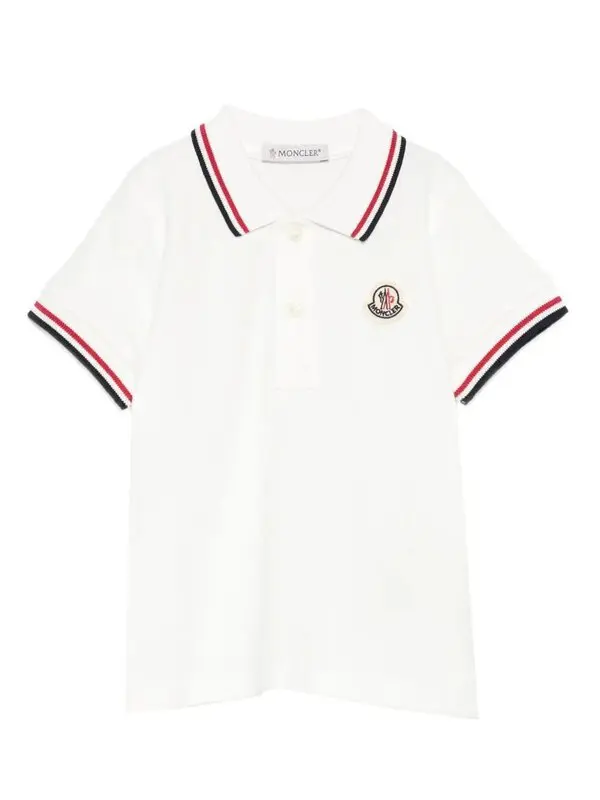 Moncler Logo-patch Tipped Polo Shirt - White