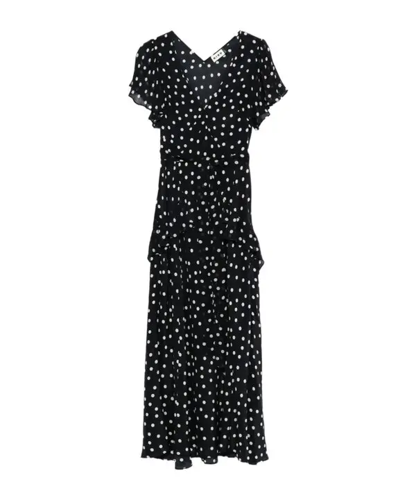 Rixo Evie Frill Dress In Polka Dot
