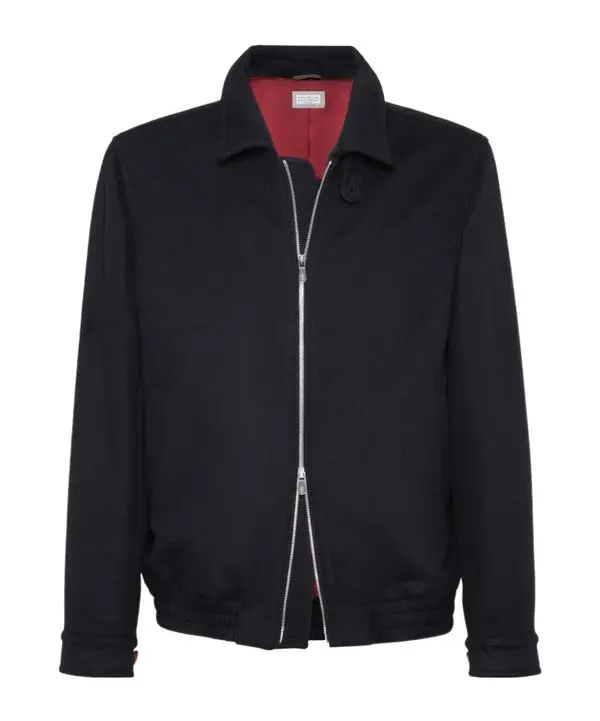 Brunello Cucinelli Wool Bomber Jacket - Black