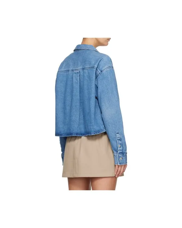 Alexander Wang Cropped Denim Shirt With Logo Pocket