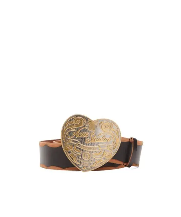 Acne Studios Heart Logo Buckle Belt - Nude