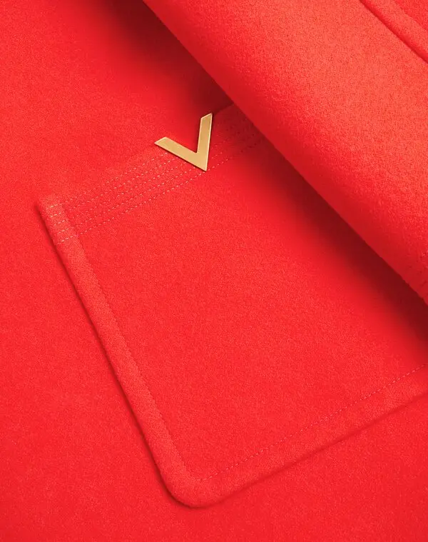 Valentino Garavani Logo Plaque Button-up Coat
