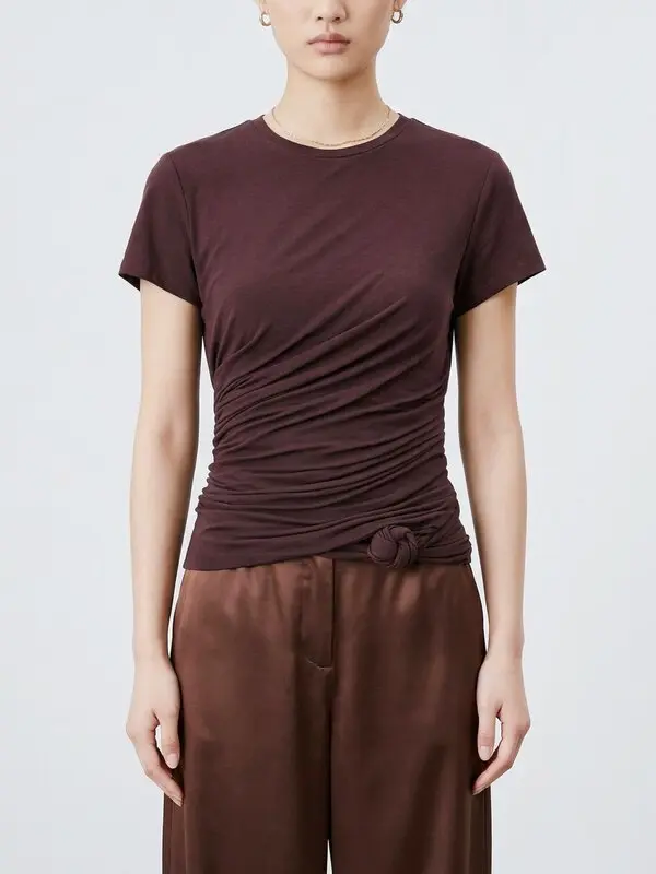 Magda Butrym Draped Knot T-shirt - Brown