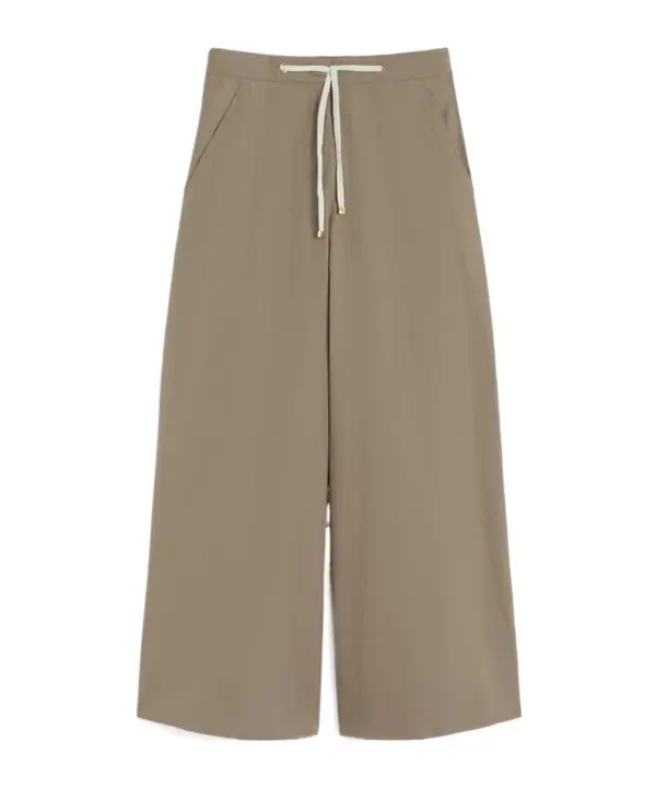 Max Mara Gufo Drawstring-fastening Palazzo Pants - Hazelnut Brown