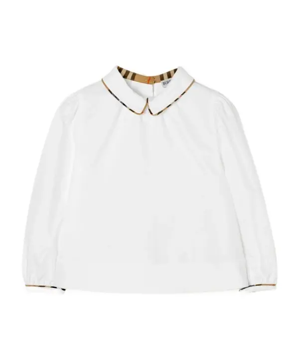 Burberry Check-trim Cotton Shirt - White