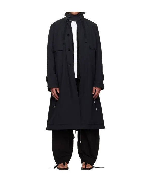 Sacai Weathercloth Coat - Black