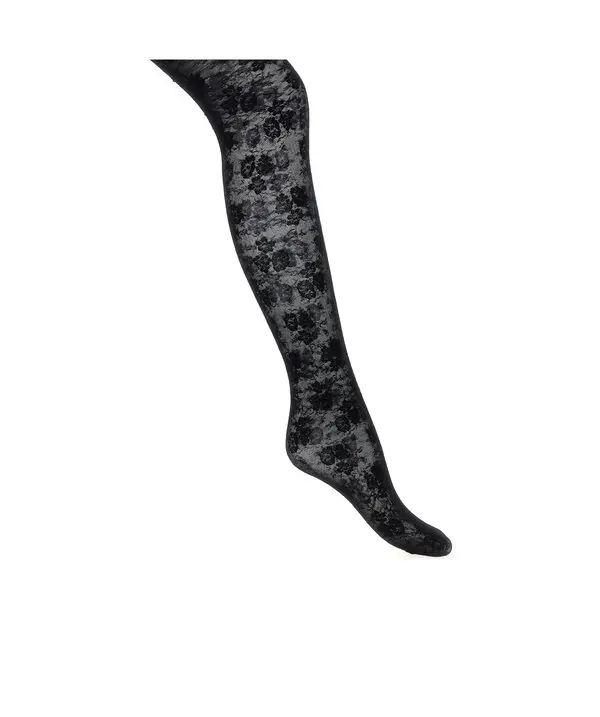 Valentino Garavani Floral Lace Tights - Black
