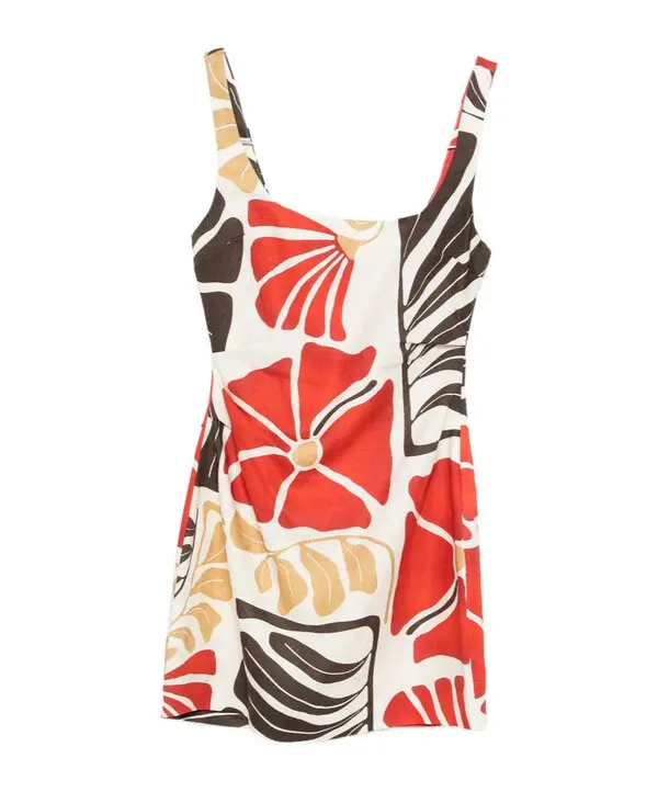 SIR. Sleeveless Printed Dress - White