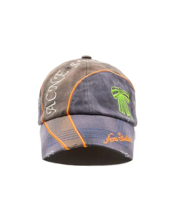 Acne Studios Embroidered Distressed Baseball Cap - Black