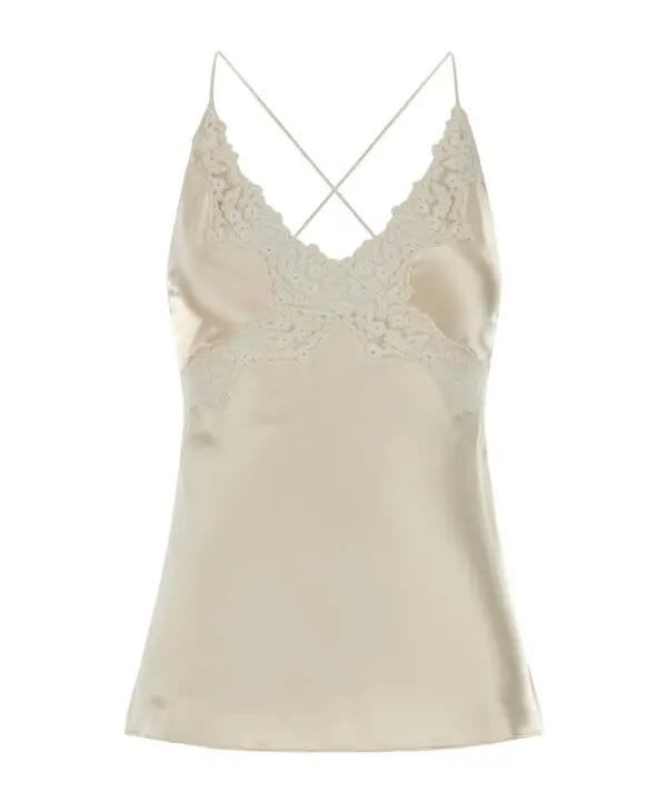 Alberta Ferretti Lace-trimmed Sleeveless Top
