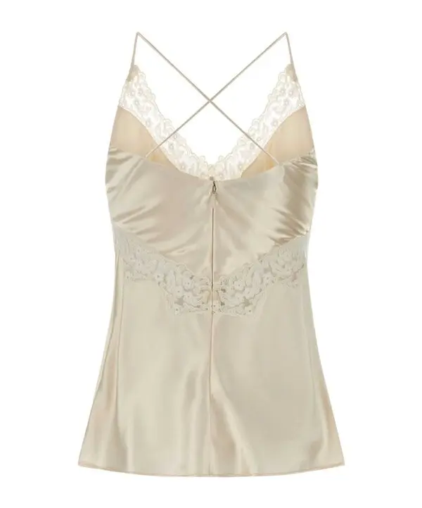 Alberta Ferretti Lace-trimmed Sleeveless Top