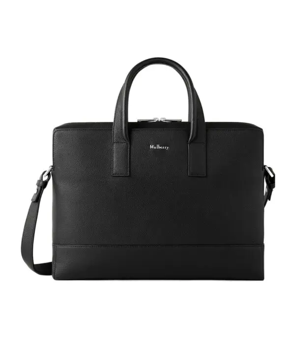 Mulberry Farringdon Briefcase - Black Small Pebble Grain