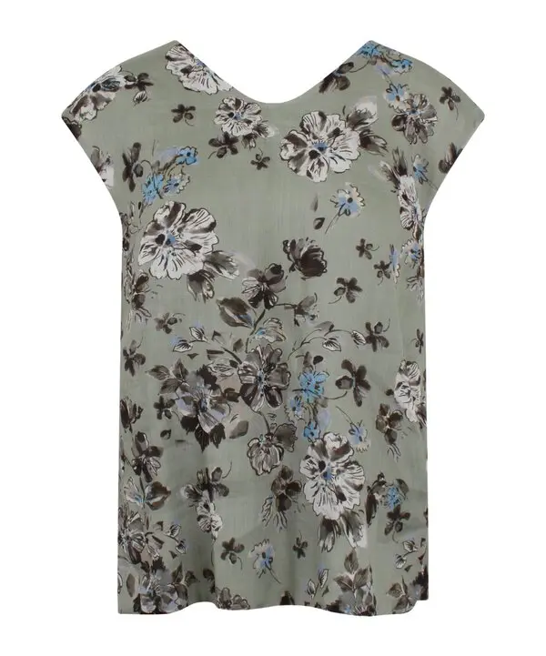 Max Mara Floral Pattern Top - Gray