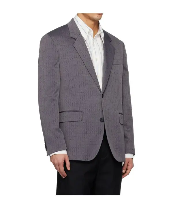 Hugo Boss Plaid Wool Blend Suit Jacket