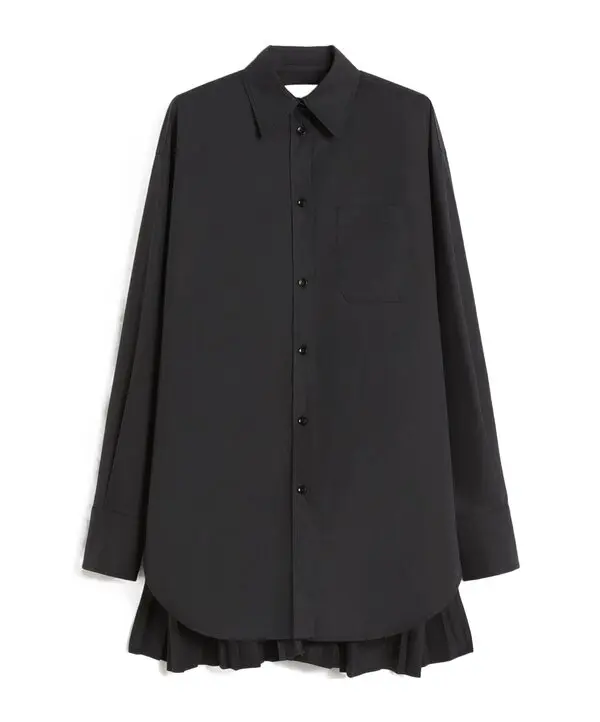 Sportmax Nespola Long-sleeved Shirt With Pleated Detail - Black