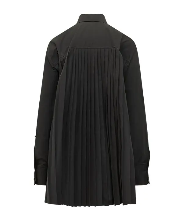 Sportmax Nespola Long-sleeved Shirt With Pleated Detail - Black