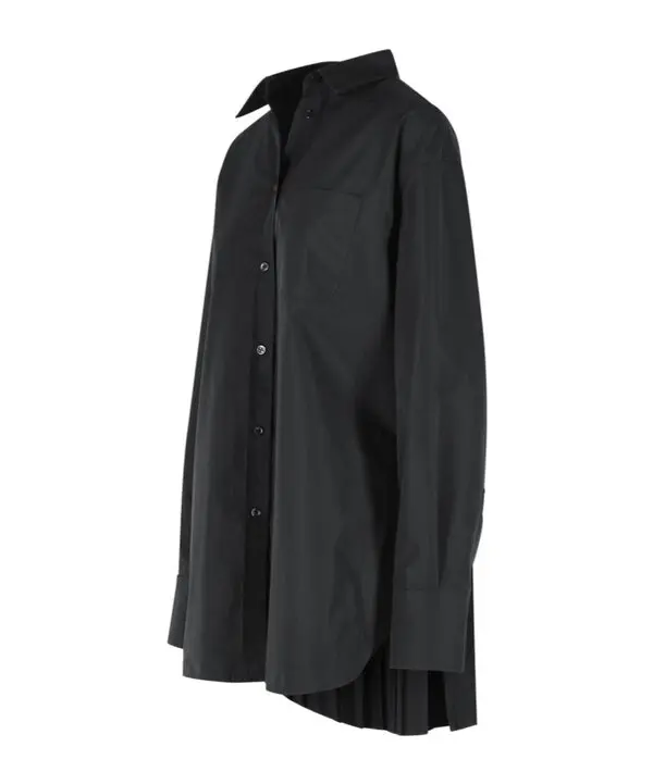 Sportmax Nespola Long-sleeved Shirt With Pleated Detail - Black