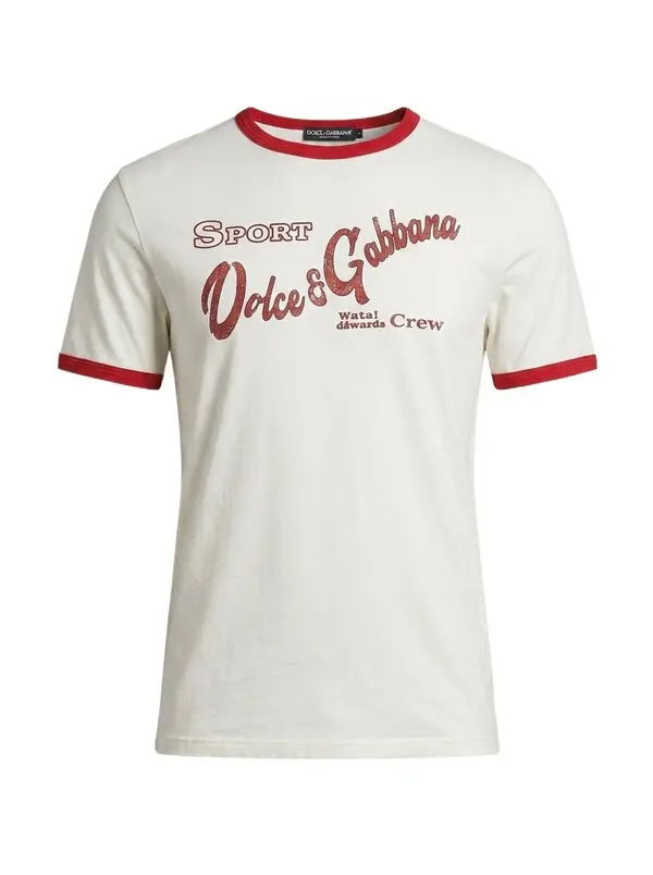Dolce & Gabbana Red-trim Graphic T-shirt