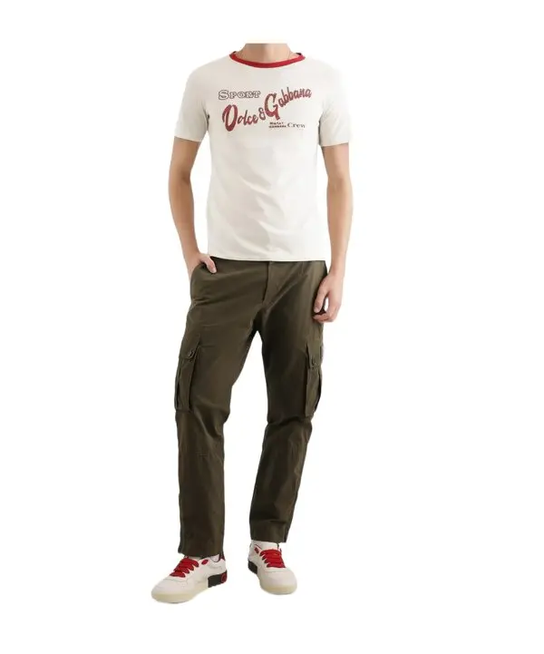 Dolce & Gabbana Red-trim Graphic T-shirt