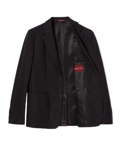 Gucci Single Breasted Cotton Canvas Jacket - Black
