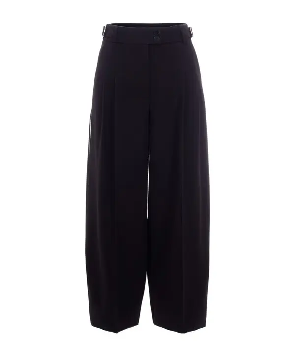 Patrizia Pepe Satin Inserts Palazzo Pants - Black