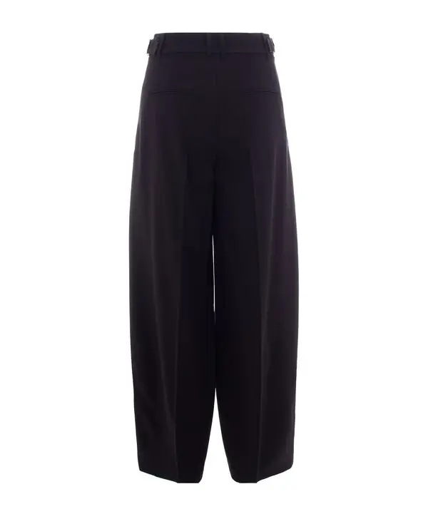 Patrizia Pepe Satin Inserts Palazzo Pants - Black