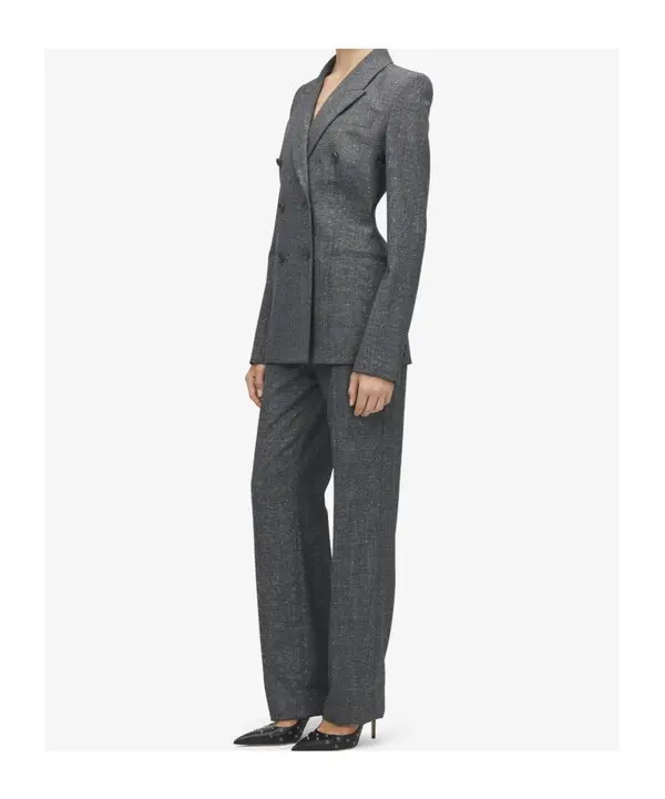 Alexander McQueen Flecked Glen Check Double-breasted Jacket - Black/ivory