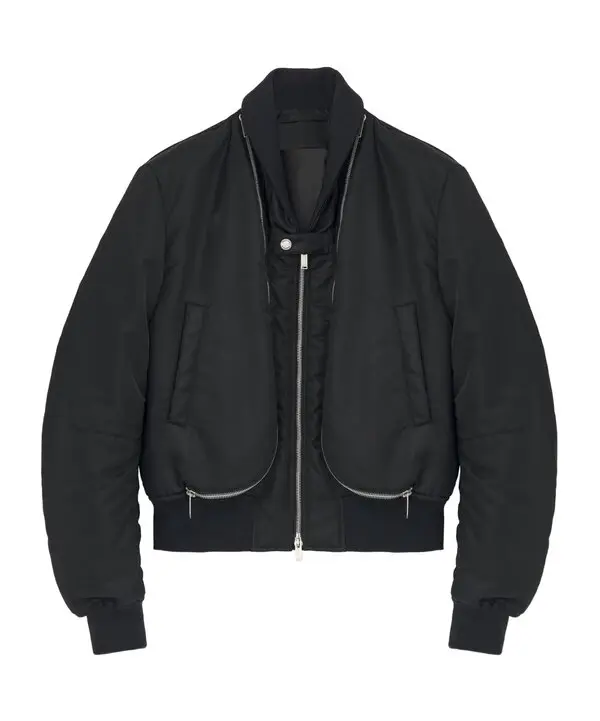 Alexander McQueen Zip Detail Cropped Bomber Jacket