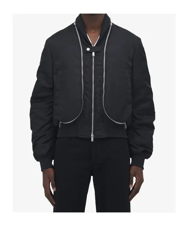 Alexander McQueen Zip Detail Cropped Bomber Jacket