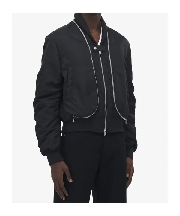 Alexander McQueen Zip Detail Cropped Bomber Jacket